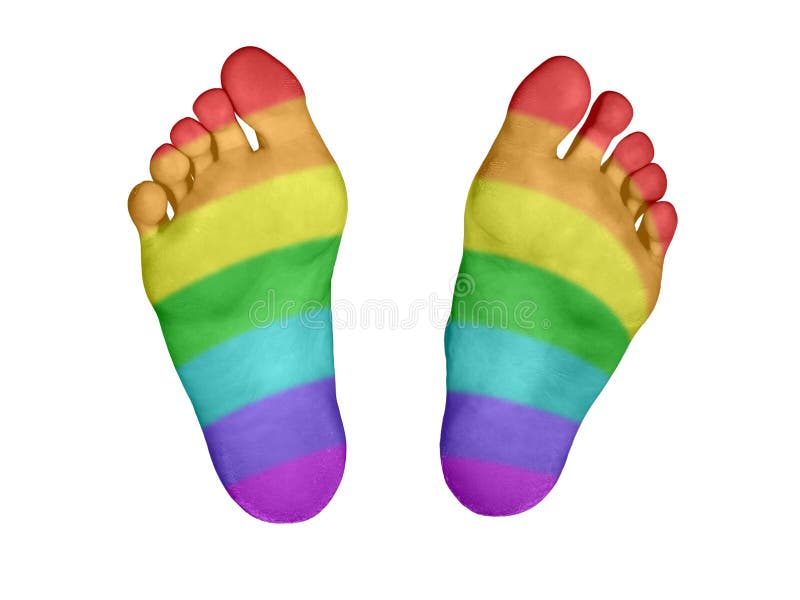 Feet with Rainbow Flag Pattern Stock Image - Image of morgue, corpse ...