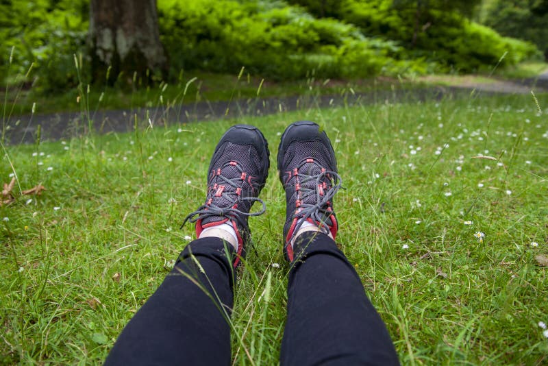 Feet on the ground stock image. Image of break, meadow - 197046599