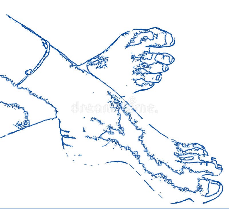 Feet Rough Line Drawing stock illustration. Illustration of bracelet ...