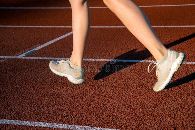 Feet Running on the Running Track. Stock Image - Image of healthy ...