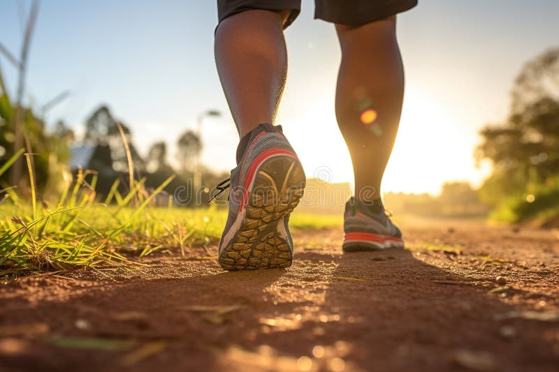 Feet in Running Shoes of Running Man Stock Illustration - Illustration ...