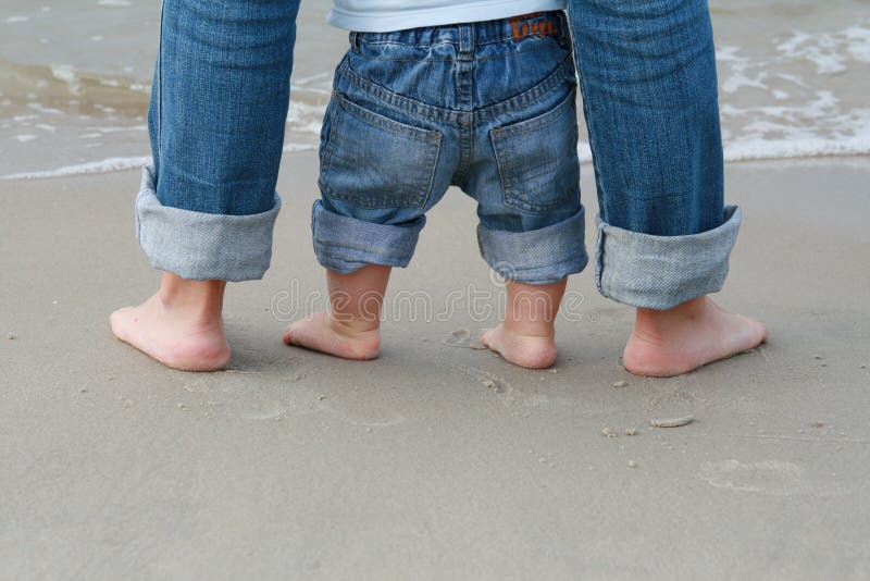 Feet on Sand - First Baby S Step Stock Photo - Image of foot, family ...