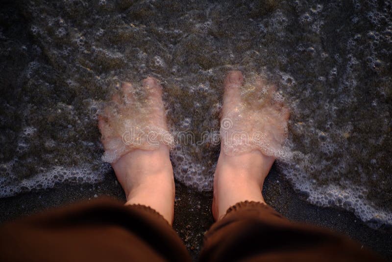 Feet on the sea sand stock photo. Image of life, human - 89382668