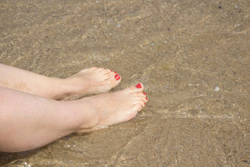 Feet in Sea Water,rest on the Sea, Barefoot in the Water Stock Photo ...