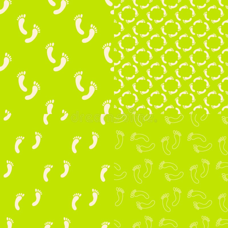 Feet Seamless Pattern and Background Set. Foot Stock Vector ...