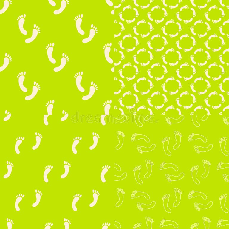 Feet Seamless Pattern and Background Set. Foot Stock Vector ...