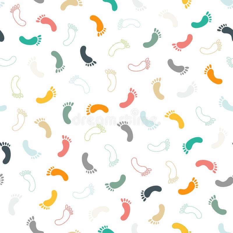 Feet Seamless Pattern and Background. Vector Stock Vector ...