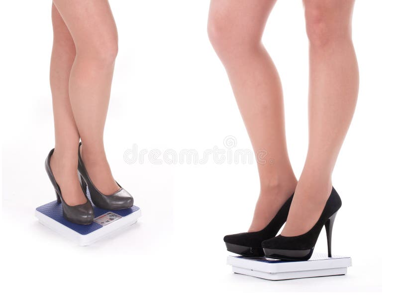 Feet in shoes on scale stock image. Image of beauty, feet - 23283989