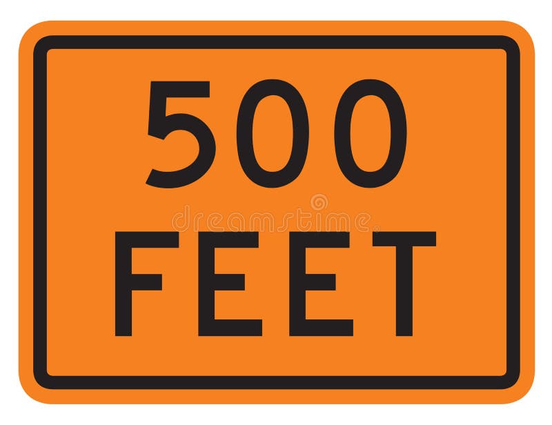 500 Feet Sign Isolated on White Background Stock Illustration ...
