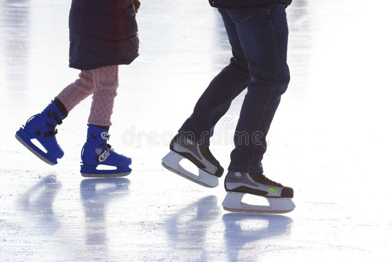 Feet Skating on the Ice Rink Stock Photo - Image of fitness, lifestyle ...