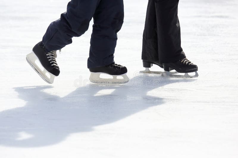 Feet Skating on the Ice Rink Stock Photo - Image of skating, foot: 87407948