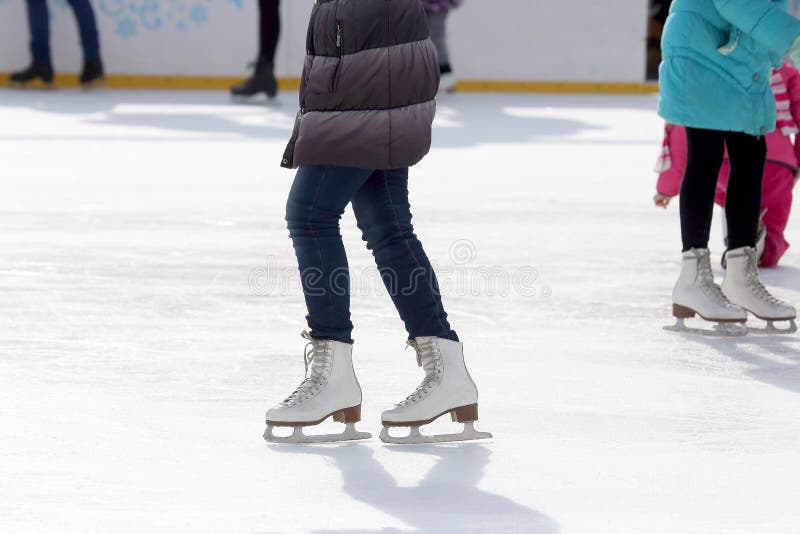 Feet Skating on the Ice Rink Stock Image - Image of blade, feet: 92564035