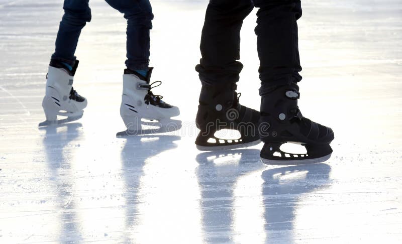 Feet Skating People Ice Skating on the Ice Rink Stock Photo - Image of ...