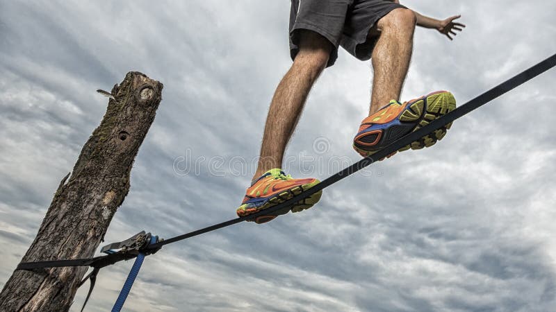 Feet of a slackliner stock photo. Image of slackliner - 59596938