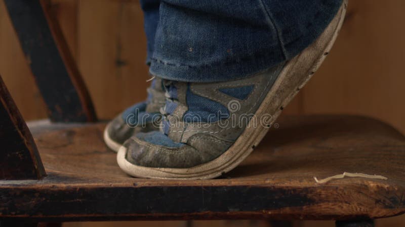 Feet Standing on Stool on Tip Toes Stock Video - Video of legs, goals ...