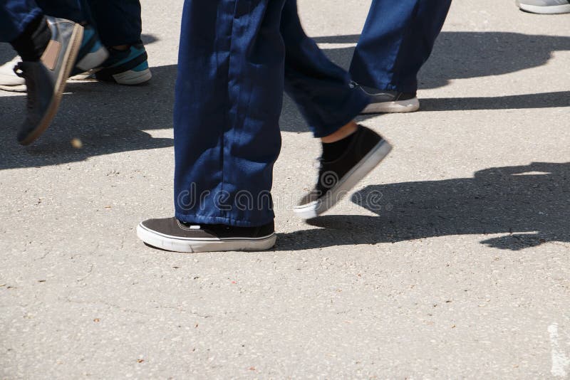 Feet Walk in Special Shoes and Uniforms Stock Photo - Image of people ...