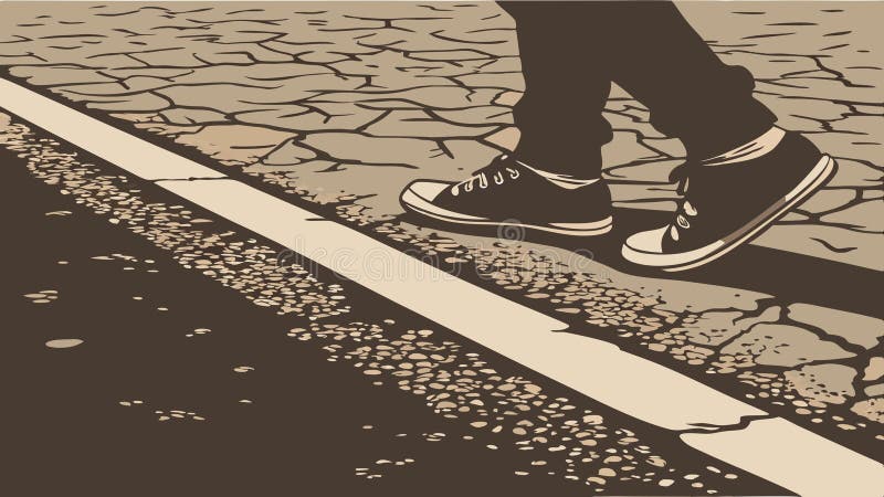 Feet Walking on Path, Journey Exploration Concept Vector Design ...