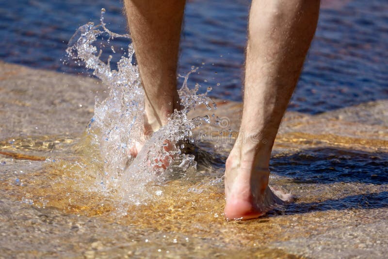 Feet in the Water in a Fountain Stock Photo - Image of happy, lifestyle ...