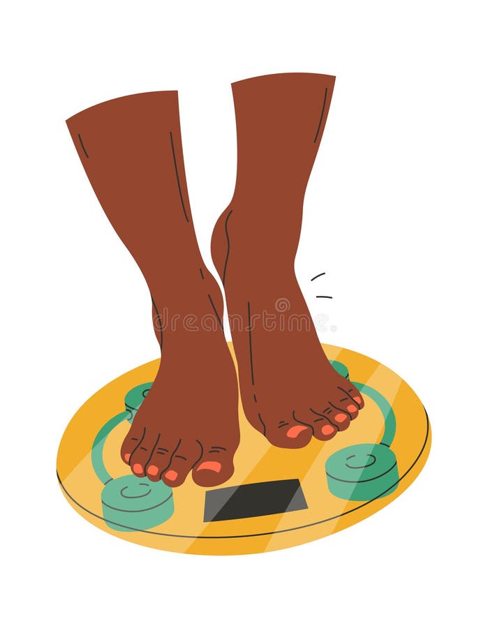 Feet on Weighing Scale Design Element Stock Vector - Illustration of ...
