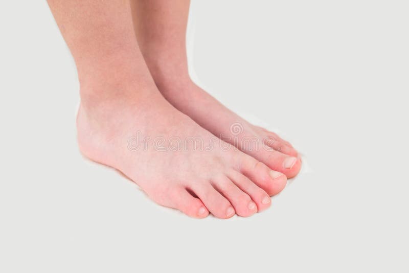 Feet on a White Background, Front View Stock Image - Image of care ...