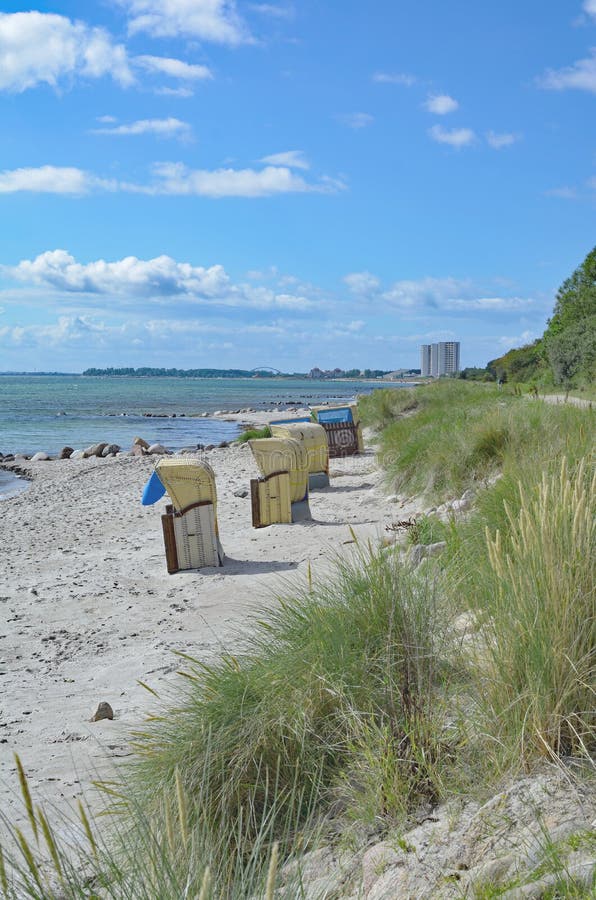 Beach,Fehmarn,Germany stock image. Image of chairs, landmark - 59862457