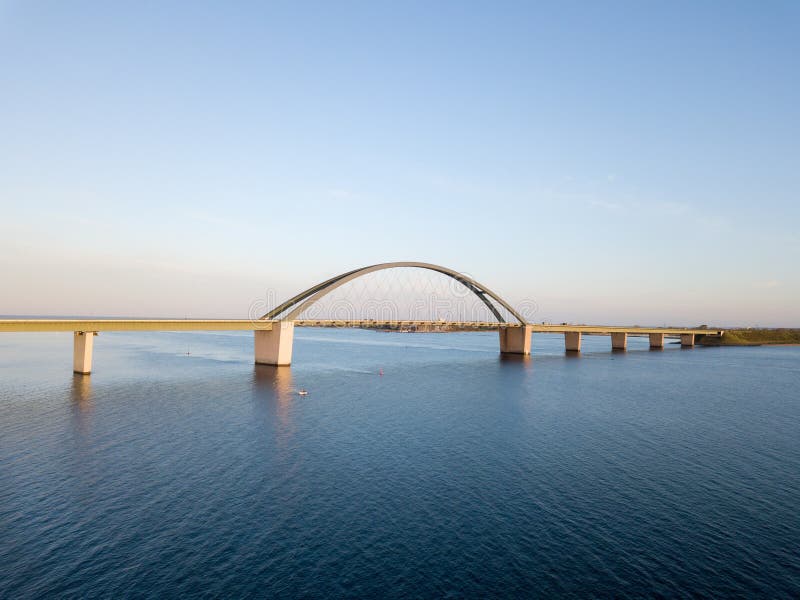 Fehmarn Bridge Aerial View stock image. Image of architecture - 147494185