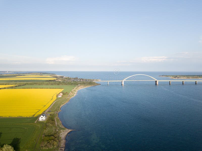 Fehmarn Bridge Aerial View stock image. Image of railway - 152489881