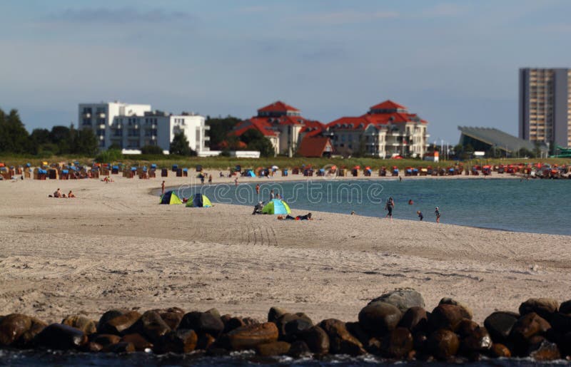 Fehmarn South beach stock photo. Image of chairs, water - 33268214