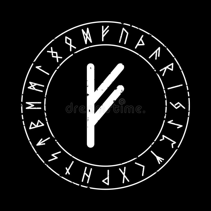 Fehu Rune F Symbol Feoff Own Wealth Icon Set White Color Illustration ...
