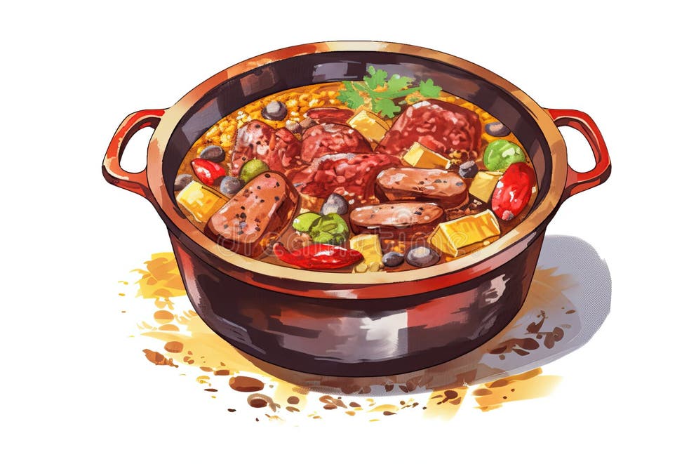 Feijoada from Brazil Illustration - Made with Generative AI Tools Stock Illustration ...