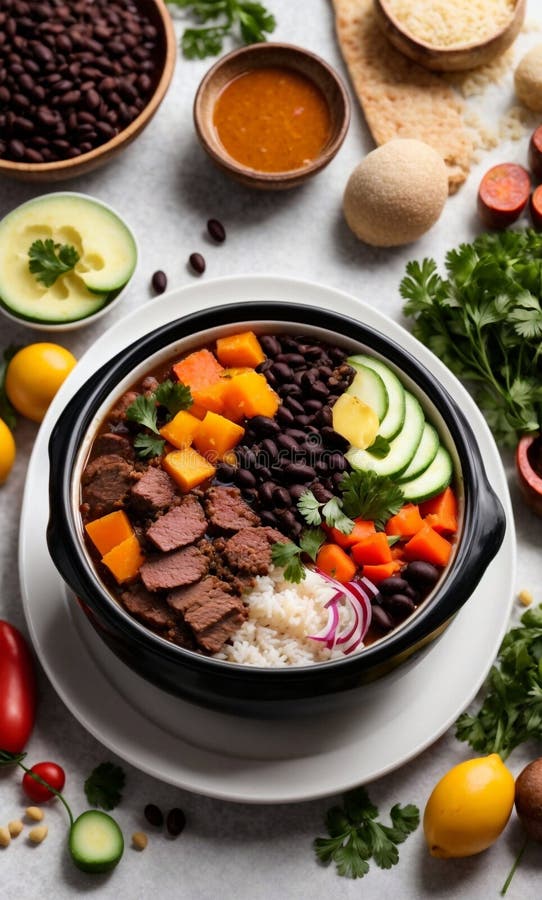 Feijoada Dinner Isolated, Brazilian Food Template for Social Media ...
