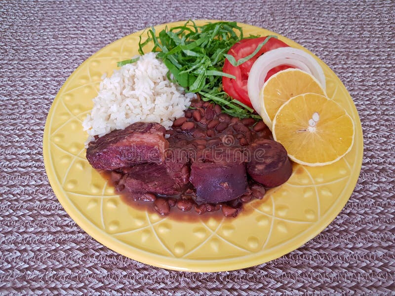 Feijoada Dish of Typical Brazilian Food Top View Stock Photo - Image of ...