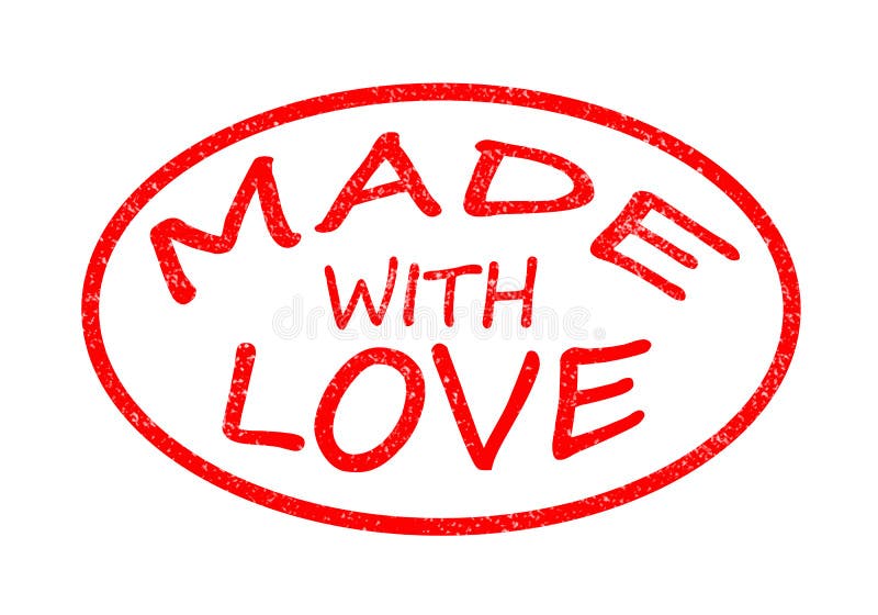 Feito Com Texto Vermelho Do Selo Do Amor No Fundo Branco Ilustração ...