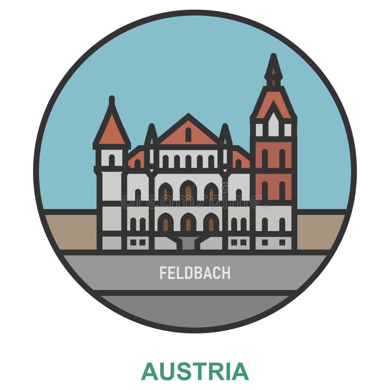 Feldbach. Cities and Towns in Austria Stock Vector - Illustration of ...