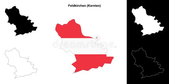Feldkirchen outline map stock vector. Illustration of tourism - 335088921