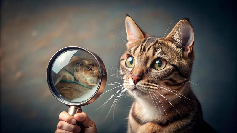 A Feline Friend Wearing Magnifying Glasses Showcasing an Adorable and ...