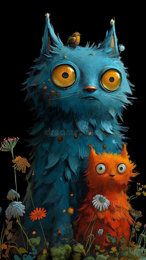 Feline Fun: a Playful Exploration of Whimsical Kitty Characters Stock ...