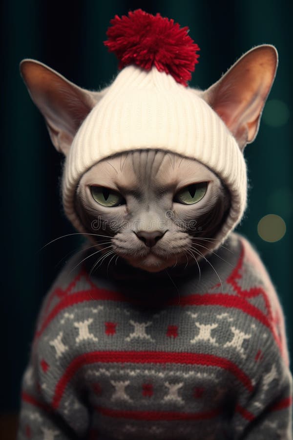 Feline Fury: the Winter Adventures of an Angry Kitten in a Knitt Stock ...