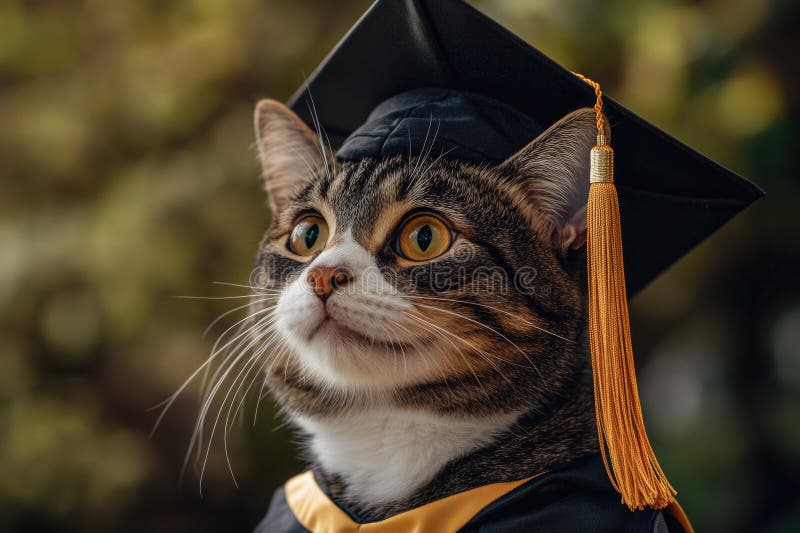 Feline graduate stock image. Image of graduation, accomplishment ...