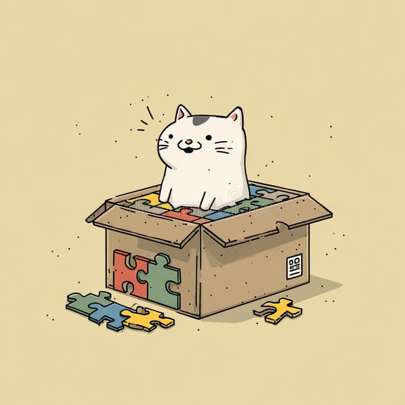 Feline Puzzle Solver a Curious Cat Navigates a Challenging Boxy ...