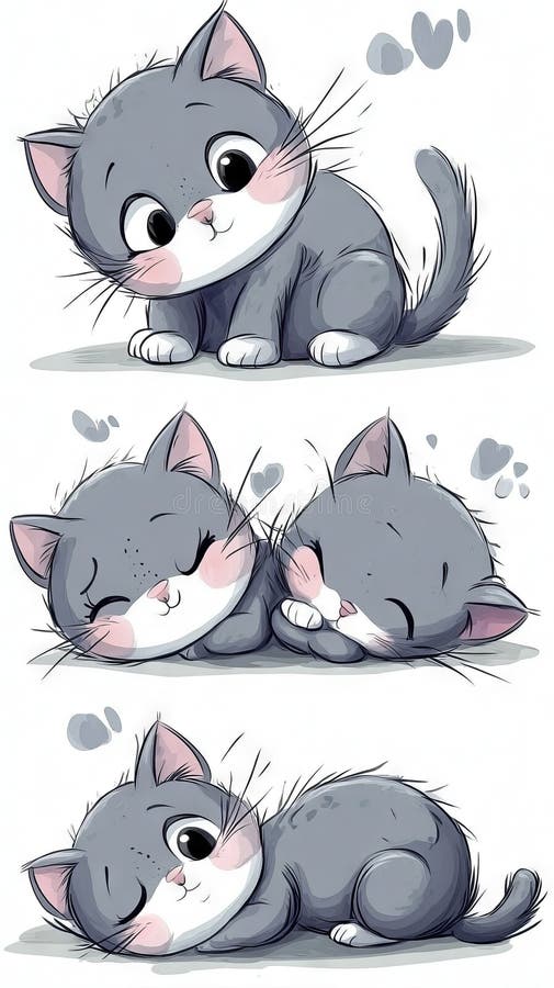 Feline Unity Shown by a Group of Cats Stock Photo - Image of grouping ...