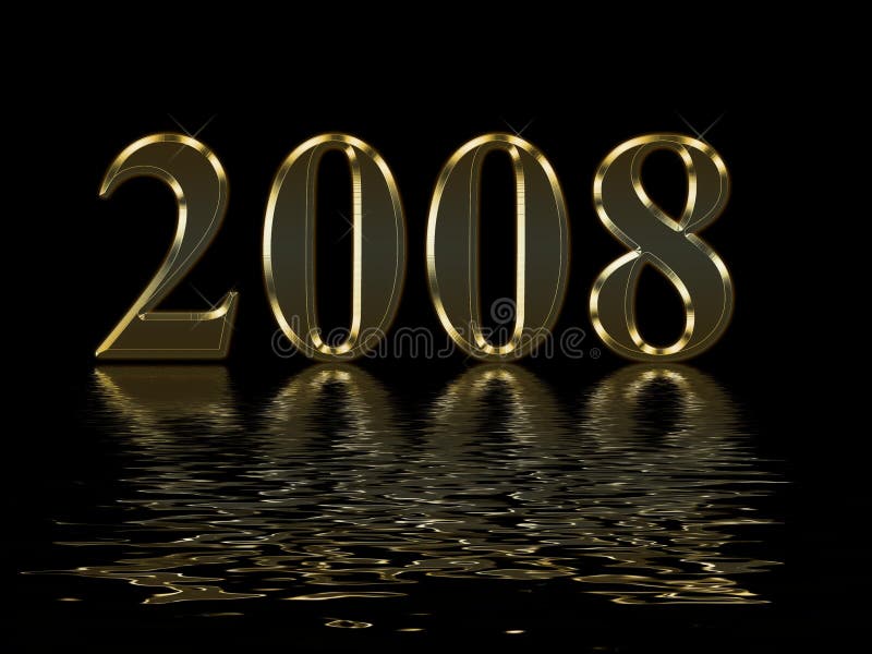 Feliz Año Nuevo 2008 stock de ilustración. Ilustración de negro - 3854673