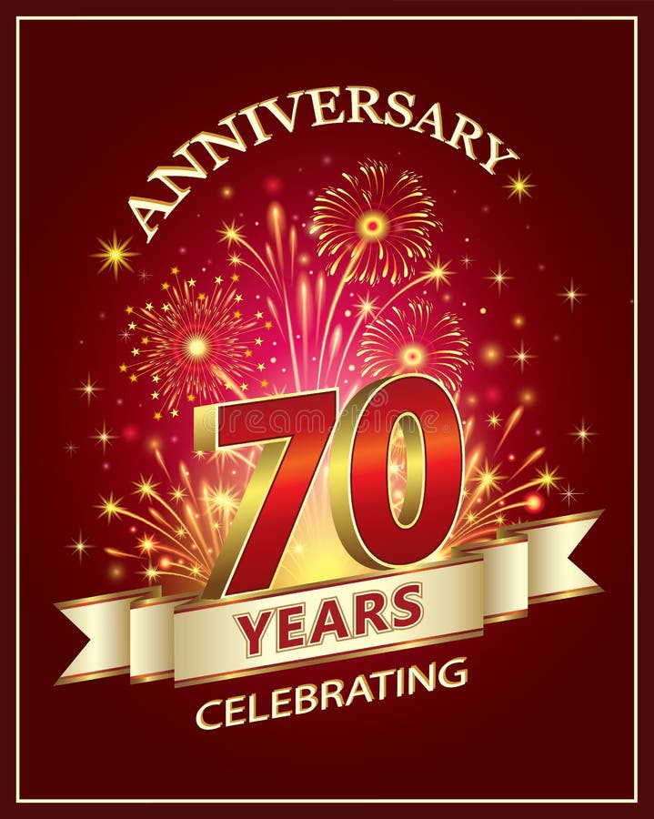 Feliz aniversario 70 anos ilustração do vetor. Ilustração de amor ...