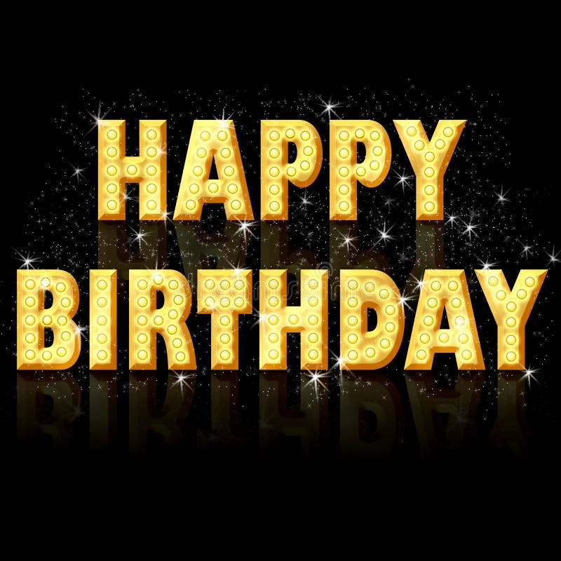 Feliz Cumpleaños - Letras De Oro Stock de ilustración - Ilustración de ...