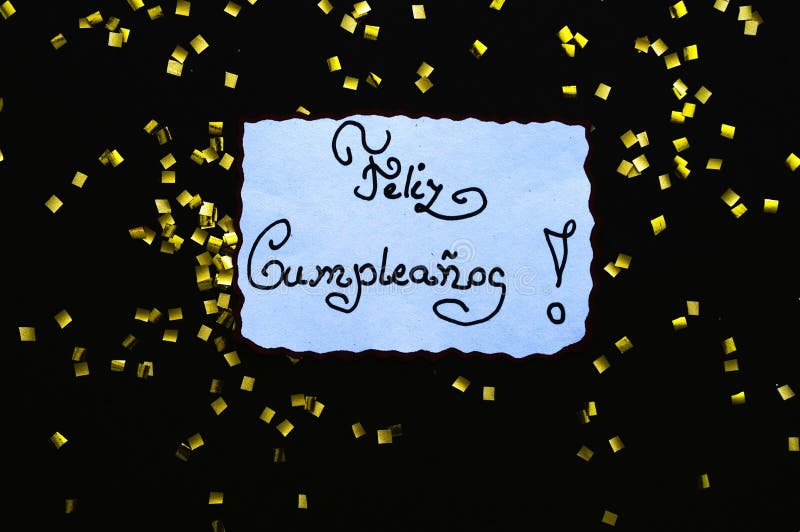 Feliz Cumpleanos Happy Birthday Background Stock Illustration