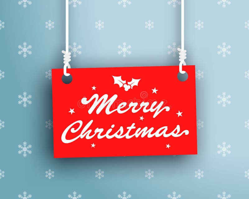 Feliz Natal Logo on Hanging Sign Ilustração do Vetor - Ilustração de ...