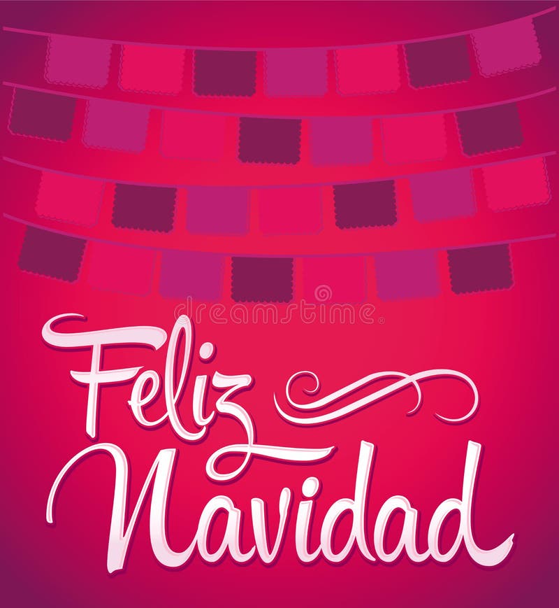 Feliz Navidad - Spansk Glad Jul Vektor Illustrationer - Illustration av ...