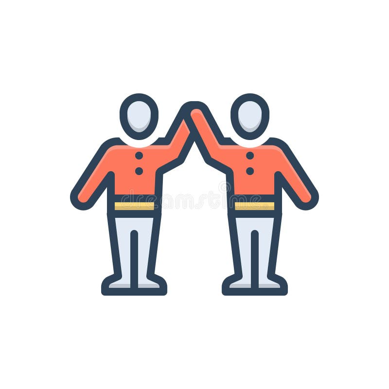 Color Illustration Icon for Fellowship, Friendship and Partner Stock ...