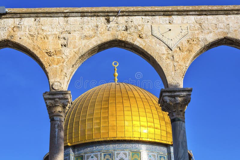 Felsendom Der Tempelberg Jerusalem Israel Stockfoto - Bild von moschee ...
