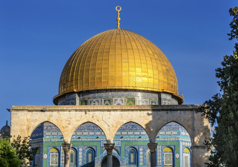 Felsendom-islamische Moschee Der Tempelberg Jerusalem Israel Stockfoto ...